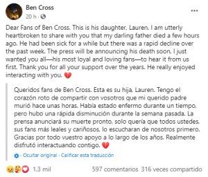 Muere Ben Cross, actor de Star Trek, a los 72 años - Crónica Puebla